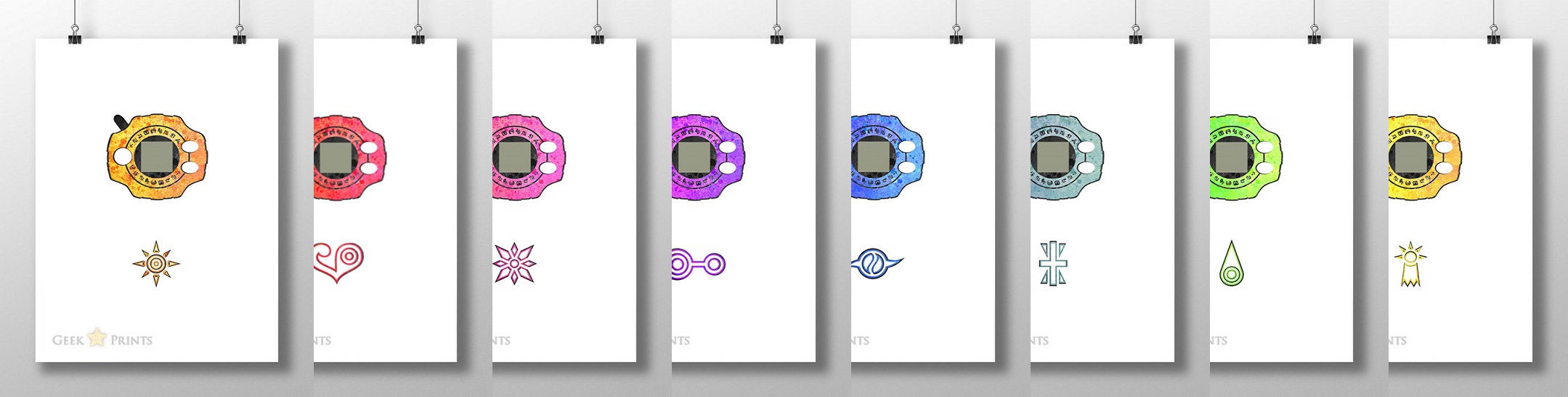 Digimon Adventure Digivice With Corresponding Crest Print Season 1 - Etsy