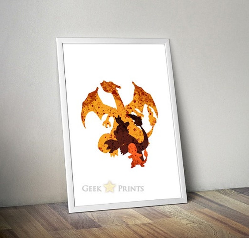 Fire Lizard Monster Evolution Print - Etsy