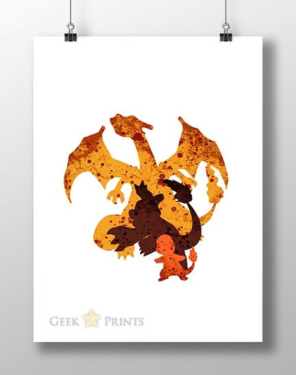 Fire Lizard Monster Evolution Print - Etsy