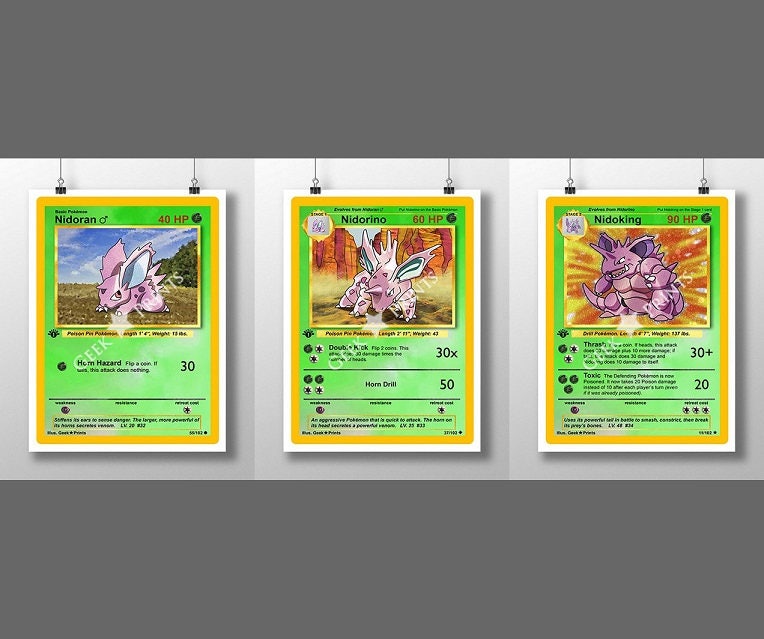Pokemon 3 Evolution Print Set A4 or A5 PRINTS CHOOSE | Etsy