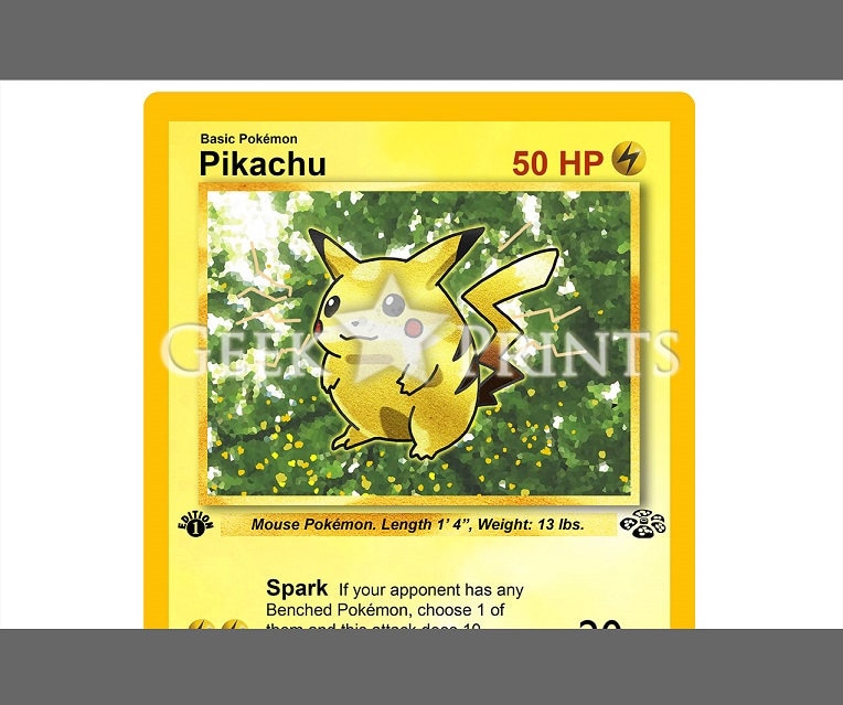 Pokemon Jungle pikachu Card A4 or A5 PRINT - Etsy
