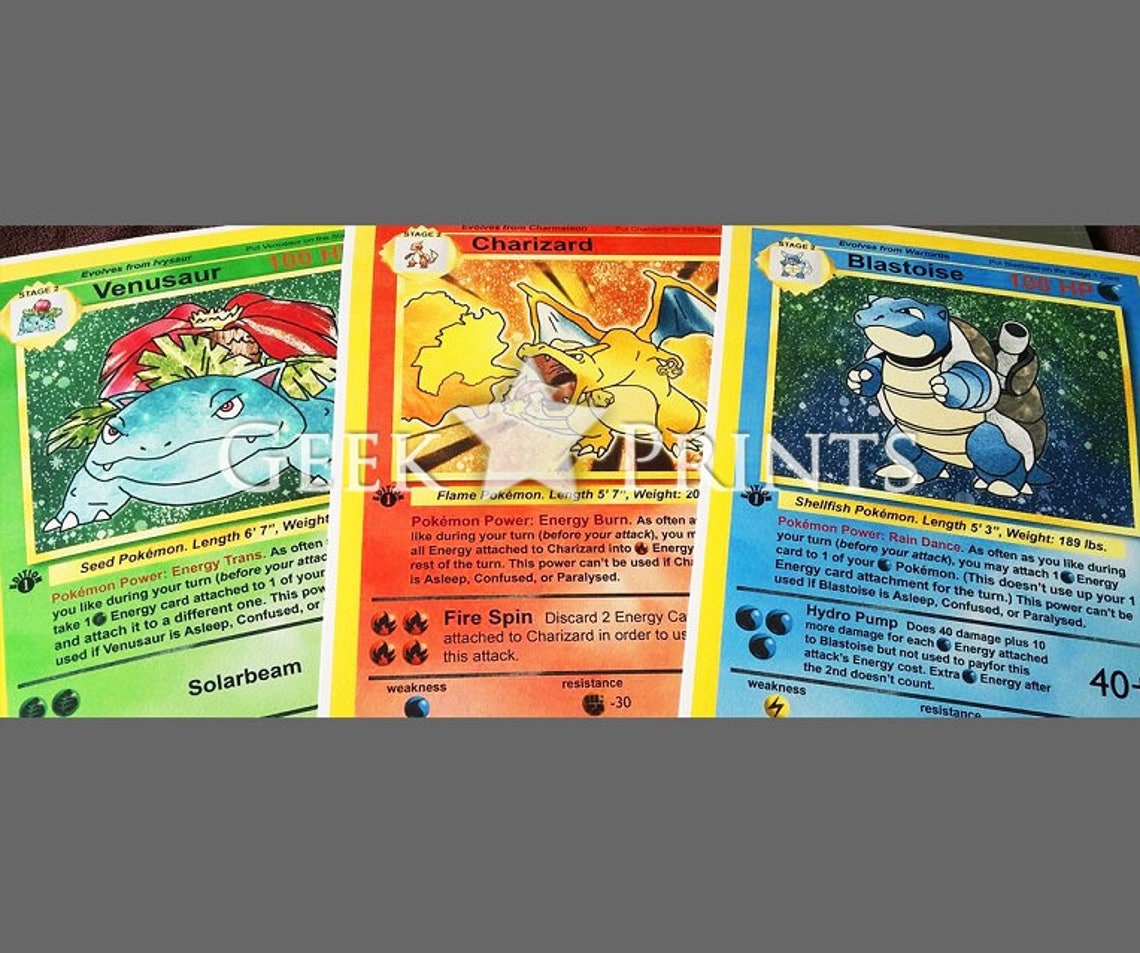 Pokemon 3 Evolution Print Set A4 or A5 PRINTS CHOOSE - Etsy