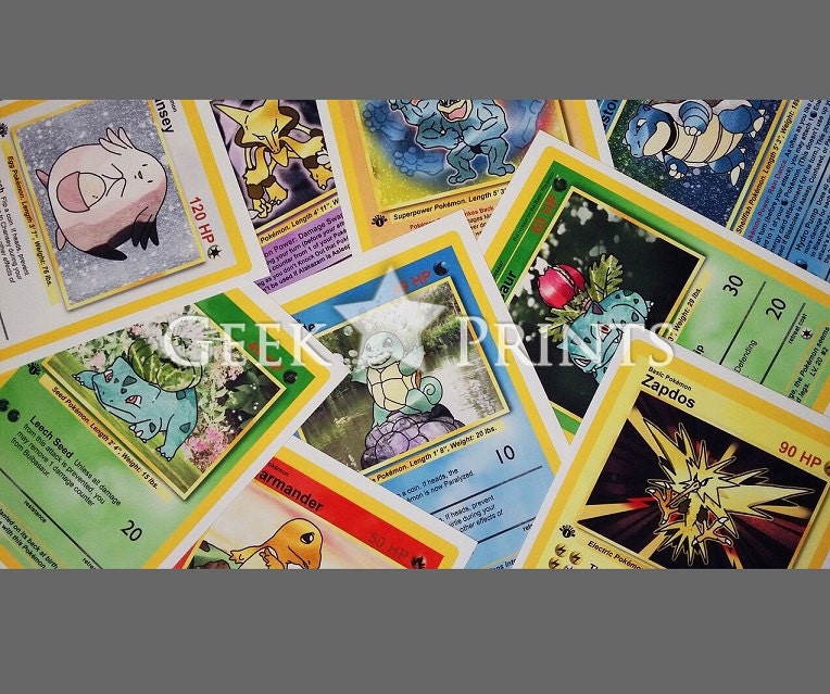 Pokemon COMMON Base Set 1 Cards A4 or A5 PRINT CHOOSE 1 | Etsy