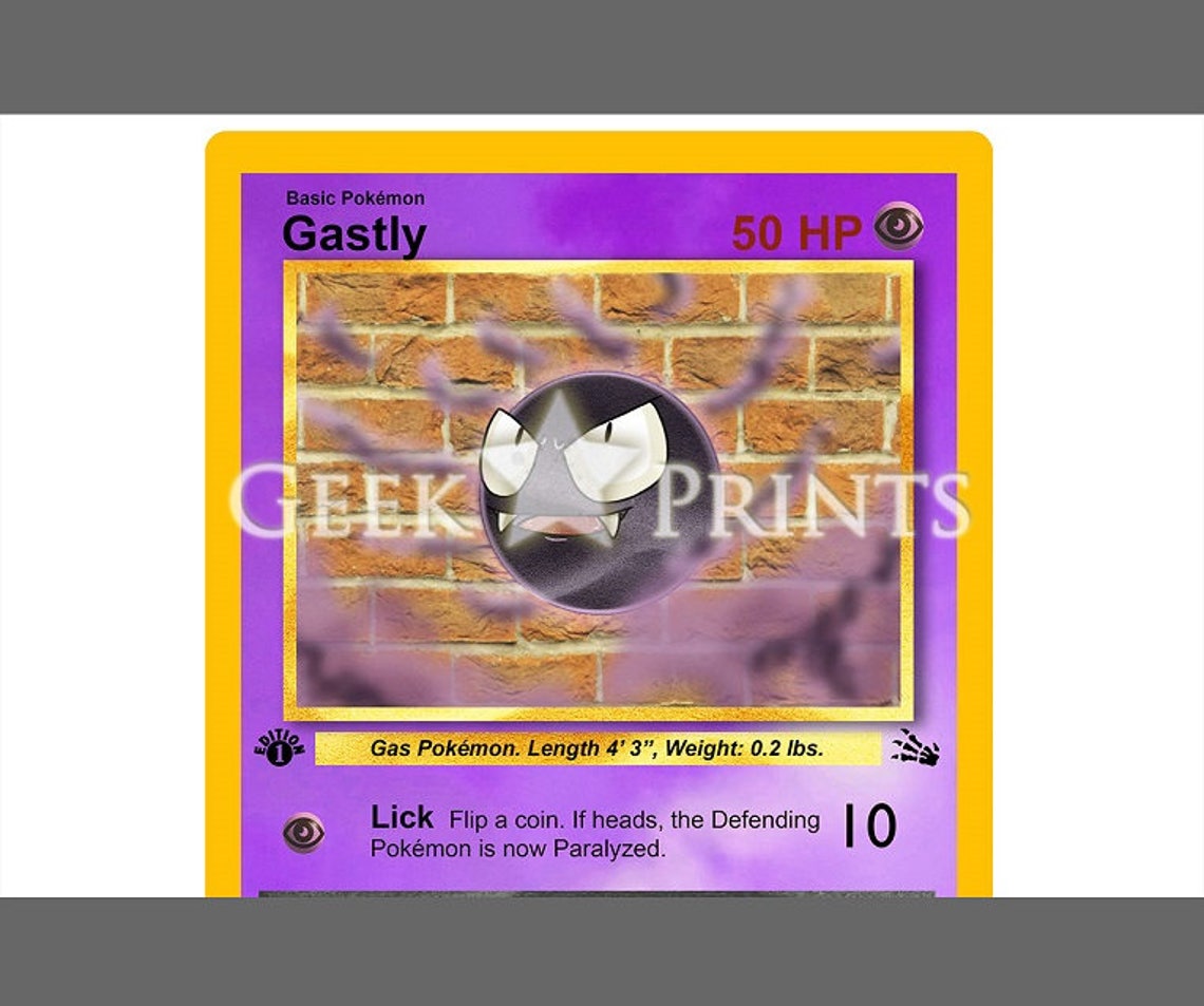 Pokemon Fossil Set gastly haunter gengar Cards A4 or A5 - Etsy