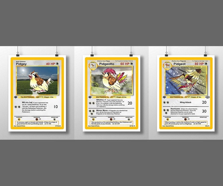 Pokemon 3 Evolution Print Set A4 or A5 PRINTS CHOOSE | Etsy