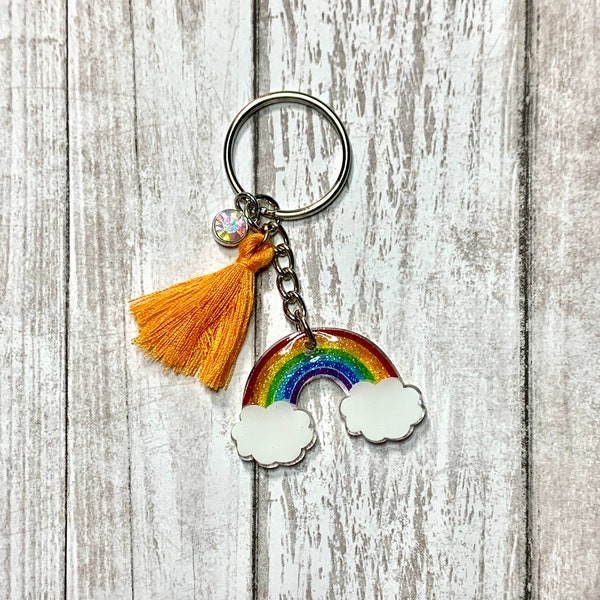Rainbow Keychain - Etsy