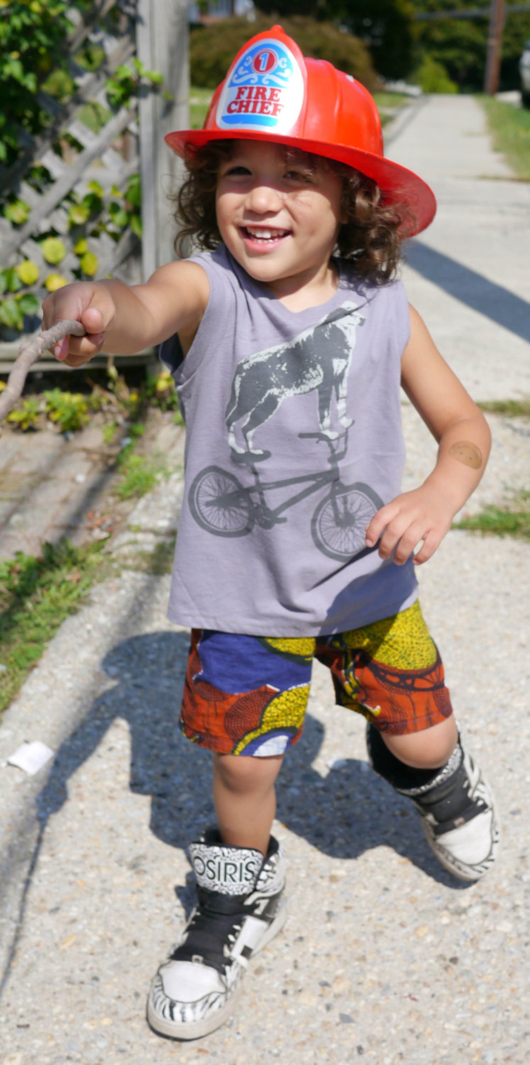 Wolf on a Bike Boy Girl Kids Muscle Shirt Grey Sz 4T - Etsy
