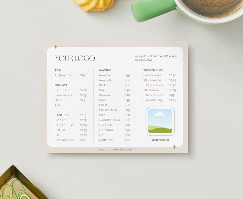 Esthetics Med Spa Brochure, Med Spa Post Card, Printable Esthetician ...