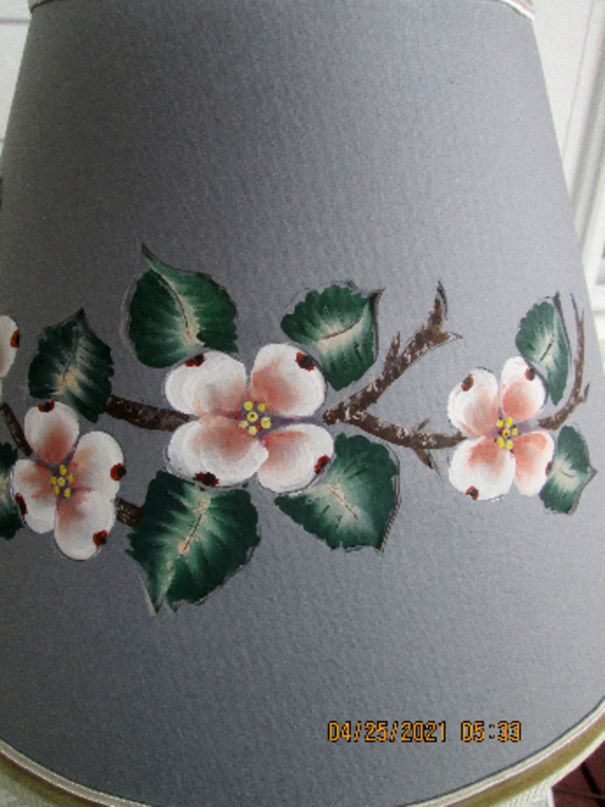 Cut&pierced Paper Lampshade: Round Clip-on, 6x12x9, Soft Blue/grey With ...