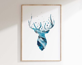 Stag Sculpture Print HONOVI Hopi Name Meaning strong Deer - Etsy