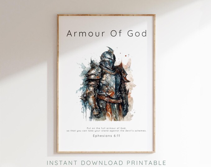 Armour of God Instant Download Printable Ephesians 6 Christian Warrior ...