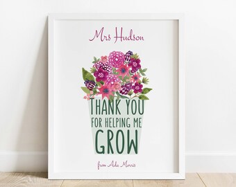 Teacher Appreciation Thank You for Helping ME Grow Sign - Etsy