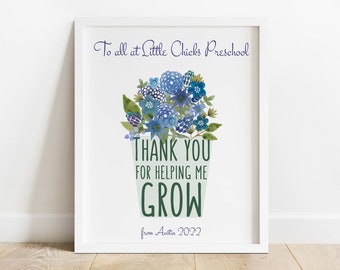 Teacher Appreciation Thank You for Helping Me Grow Sign - Etsy