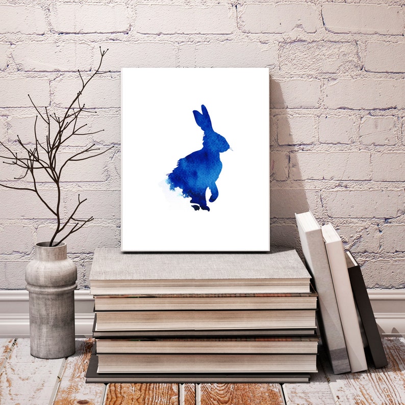 Watercolour Rabbit Print Abstract Rabbit Artwork Hare Art | Etsy