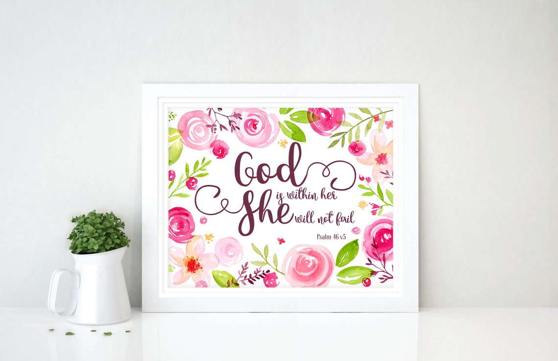 Christian Wall Art Nursery Decor Girl Bible Verse Print | Etsy