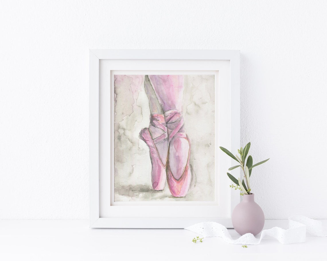 Pointe Shoe Art Ballet Watercolor Art Pointe Shoes Print - Etsy