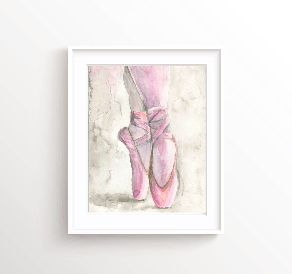 Pointe Shoe Art Ballet Watercolor Art Pointe Shoes Print - Etsy