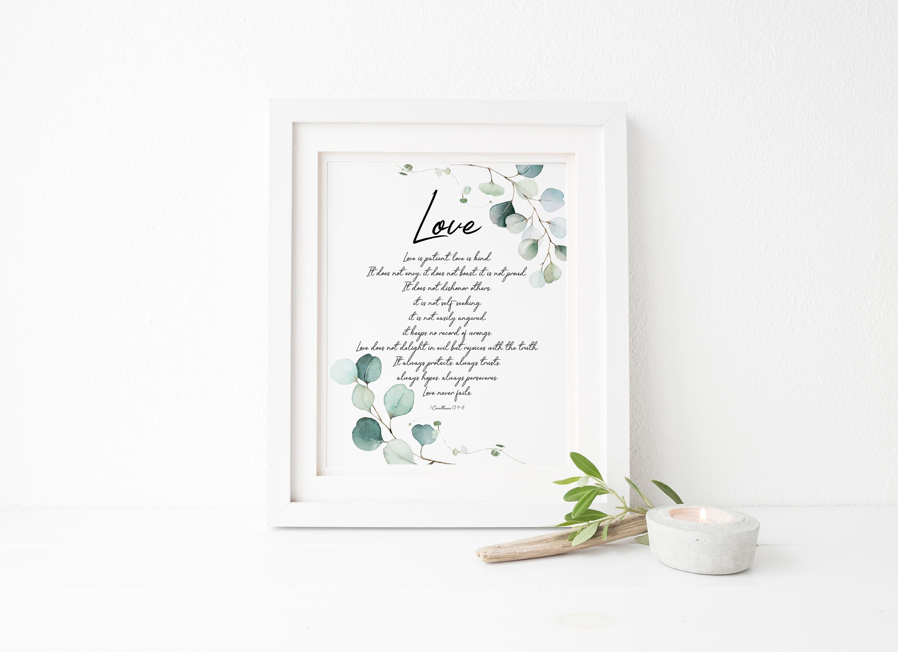 1 Corinthians 13, Love Poster, Love Bible Verse, Christian Artwork ...