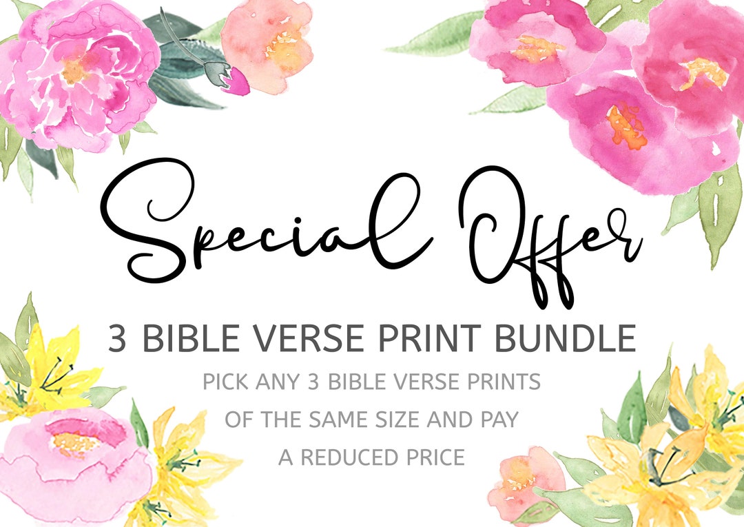 Scripture Print Wall Art Set of 3 Prints Wall Art Bundle, Bible Verses ...