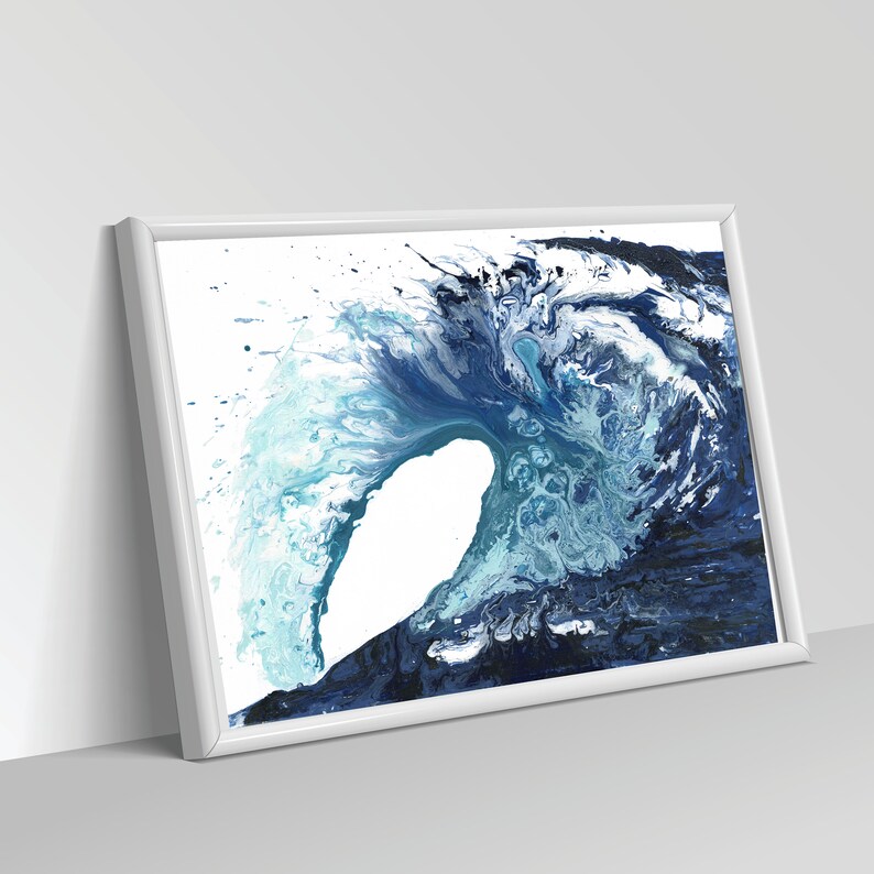 Ocean Wave Art Surf Art Beach Poster Ocean Poster Abstract | Etsy