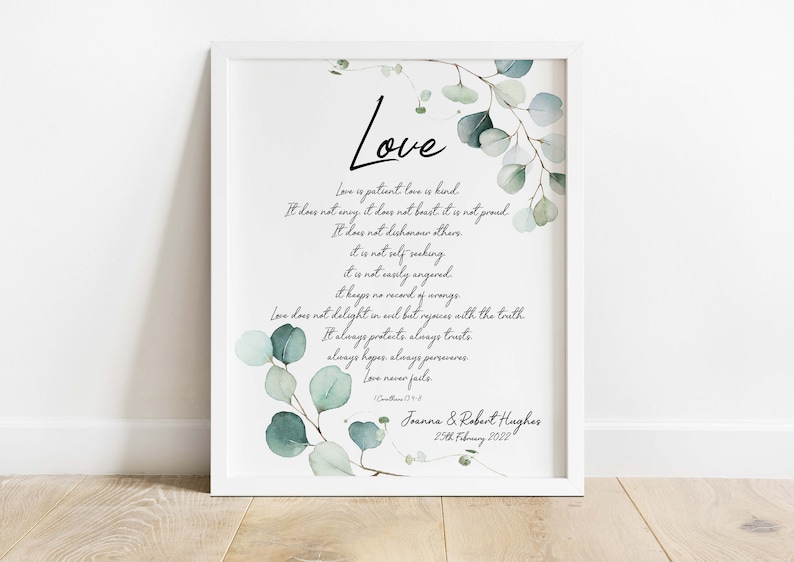1 Corinthians 13 Love Poster Love Bible Verse Christian - Etsy