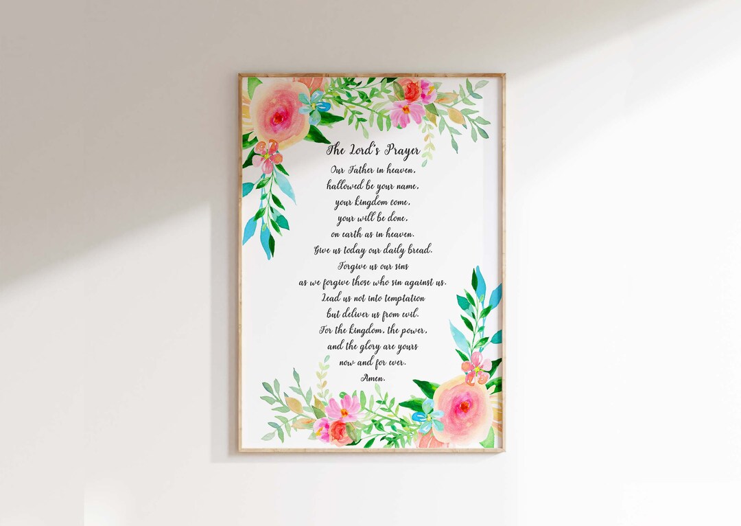 The Lords Prayer Wall Art the Lord's Prayer Poster - Etsy