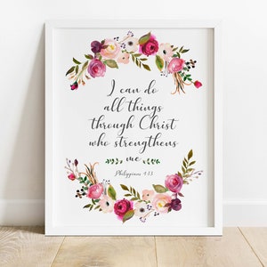 I Can Do All Things Scripture Wall Art, Philippians 4 13 Scripture Art ...