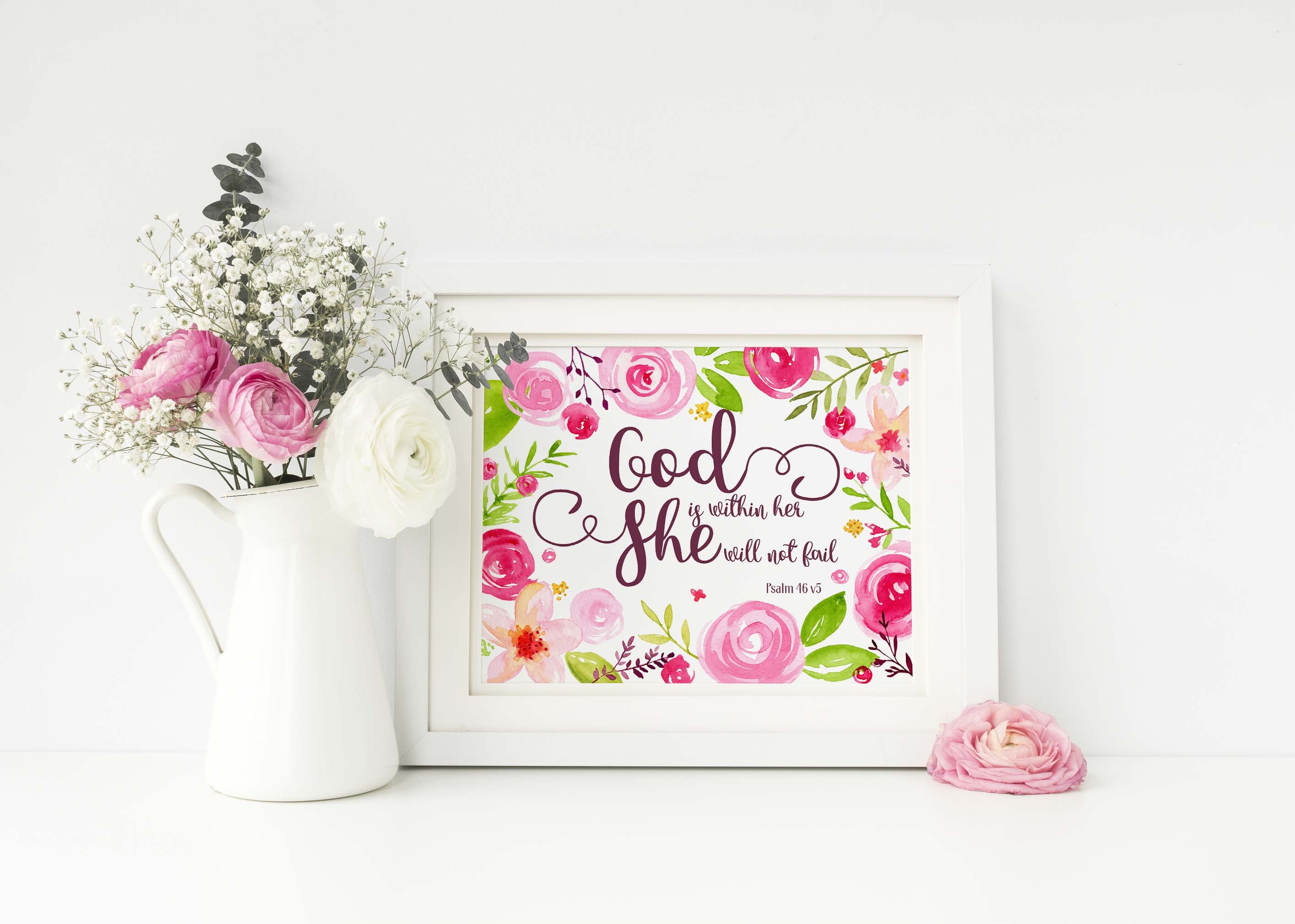 Christian Wall Art Nursery Decor Girl Bible Verse Print - Etsy UK