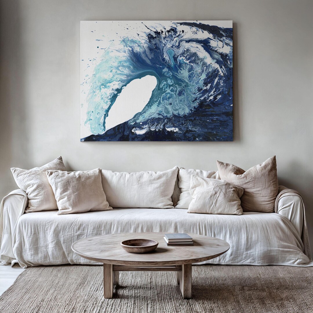 Ocean Wave Art, Surf Art, Beach Poster, Ocean Poster, Abstract Ocean ...