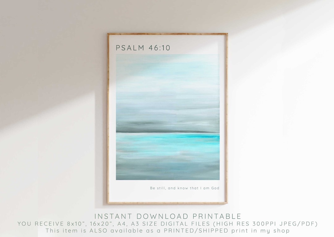 Be Still and Know That I Am God Printable Psalm 46 10 Digital Modern ...