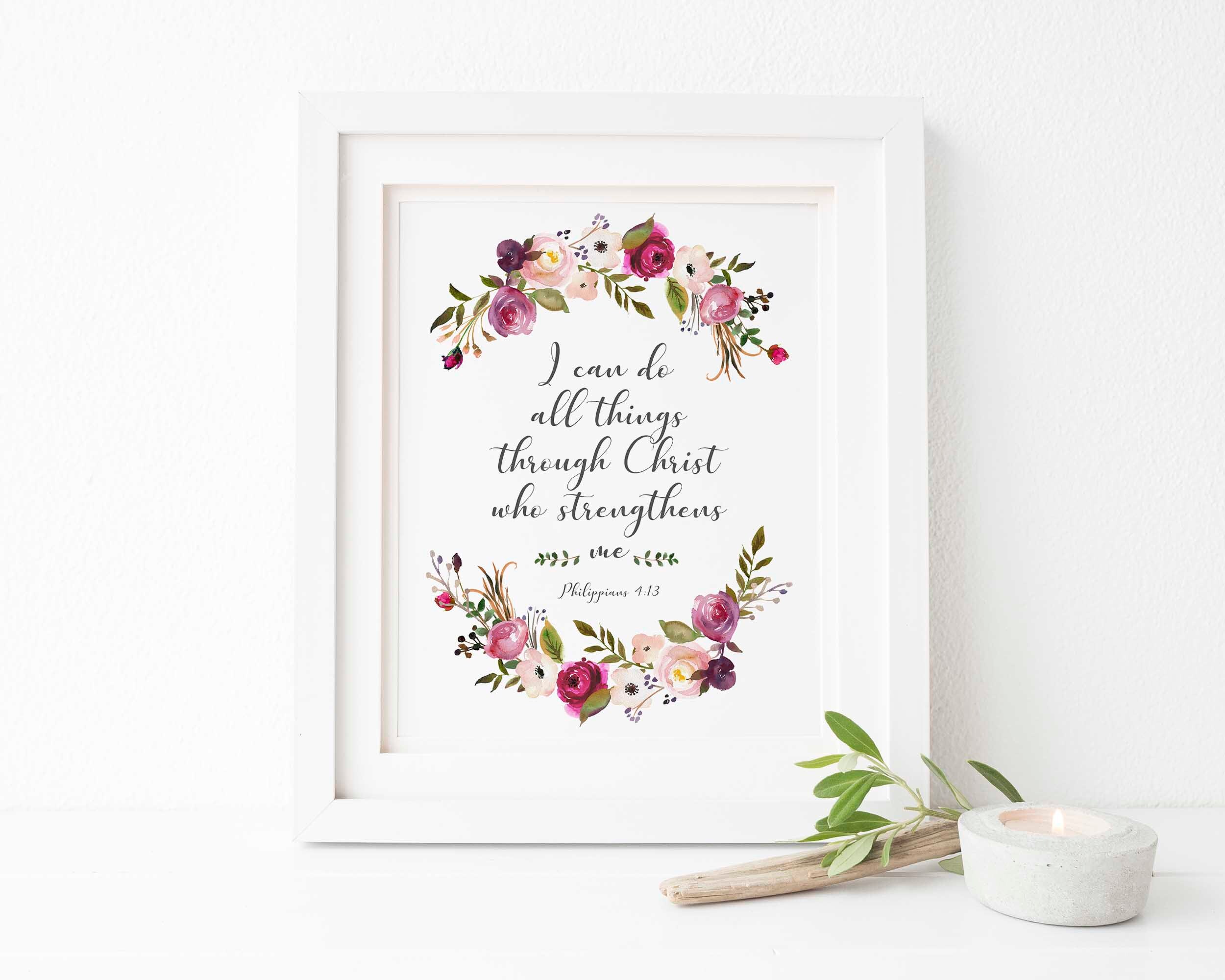 I Can Do All Things Scripture Wall Art, Philippians 4 13 Bible Verse ...