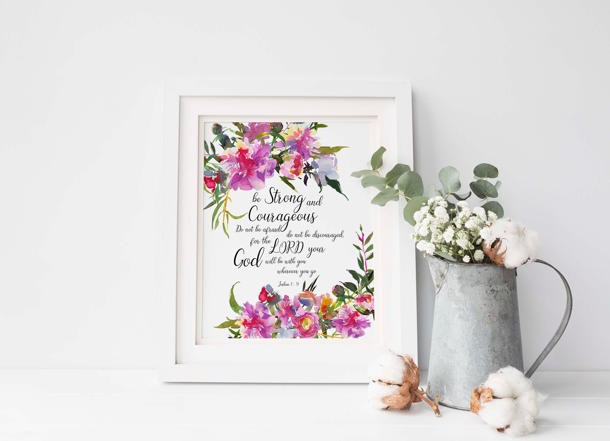 Joshua 1 9 Wall Art Print Joshua 1 9 Printable Bible Verse | Etsy