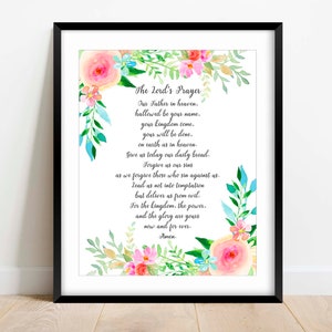 The Lords Prayer Wall Art, the Lord's Prayer Poster, Religious Art ...