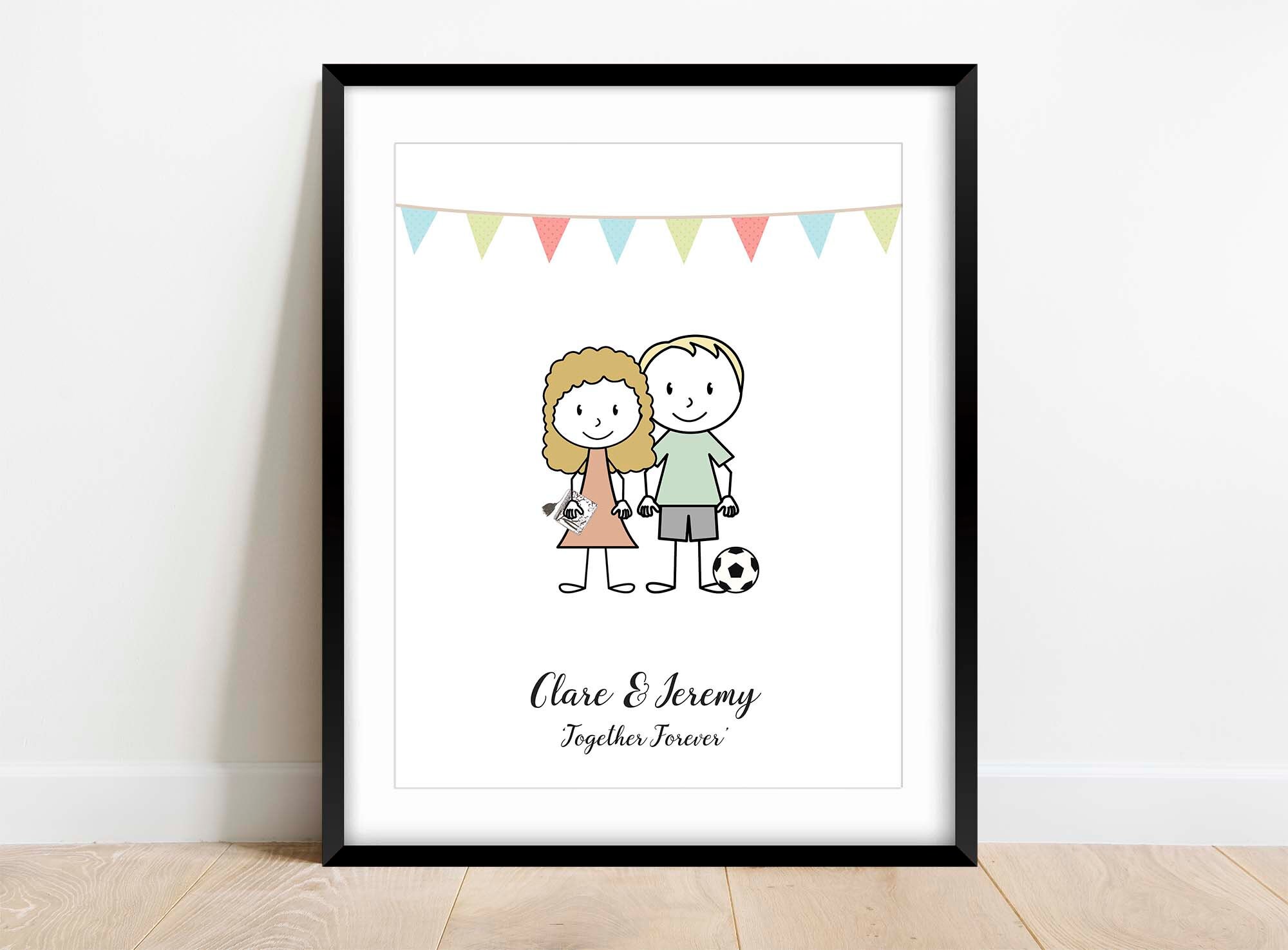 Personalised Couple Print for Couple Valentines Day Gift for - Etsy UK