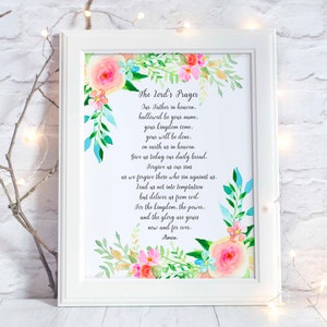 The Lords Prayer Wall Art the Lord's Prayer Poster - Etsy