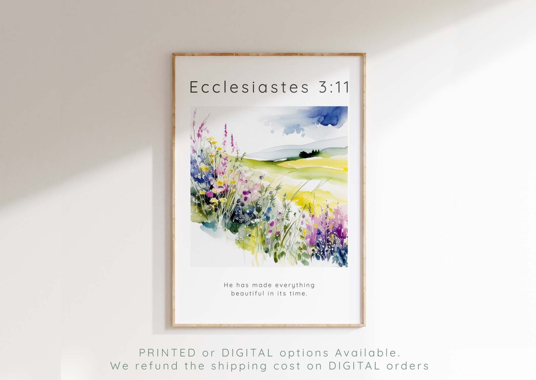 He Has Made Everything Beautiful Meadow Bible Verse Wall Art ...