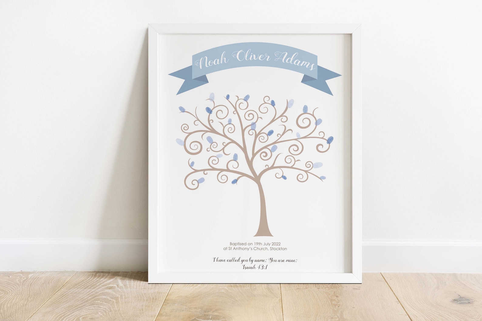 Baptism Fingerprint Tree Baptism Gift for Godson Baptism - Etsy
