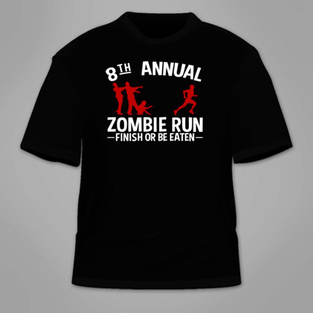8th Annual Zombie Run T-shirt. Funny Zombies Walking Nerdy - Etsy