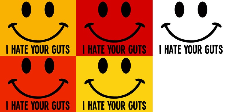 I Hate Your Guts T-shirt. Smiley Face T Shirt Sarcastic Mean - Etsy