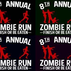 8th Annual Zombie Run T-shirt. Funny Zombies Walking Nerdy - Etsy