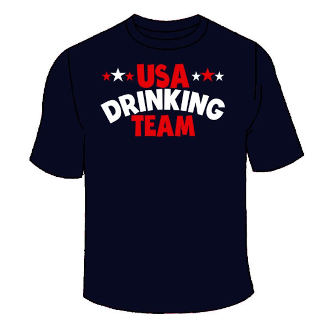 USA Drinking Team T-shirt. Funny Beer Alcohol Team Bar Drinking T Shirt ...