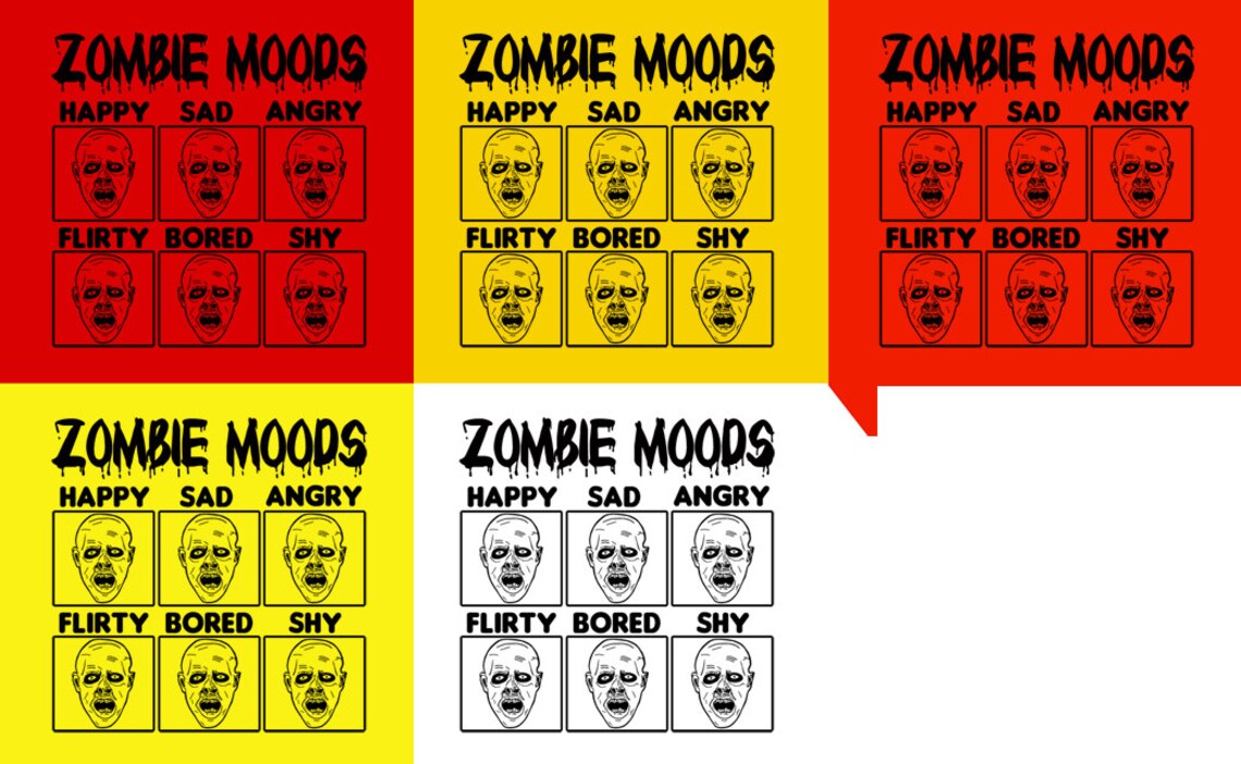 Zombie Moods T-shirt. Zombies Tshirt Funny Brains Walking Dead ...