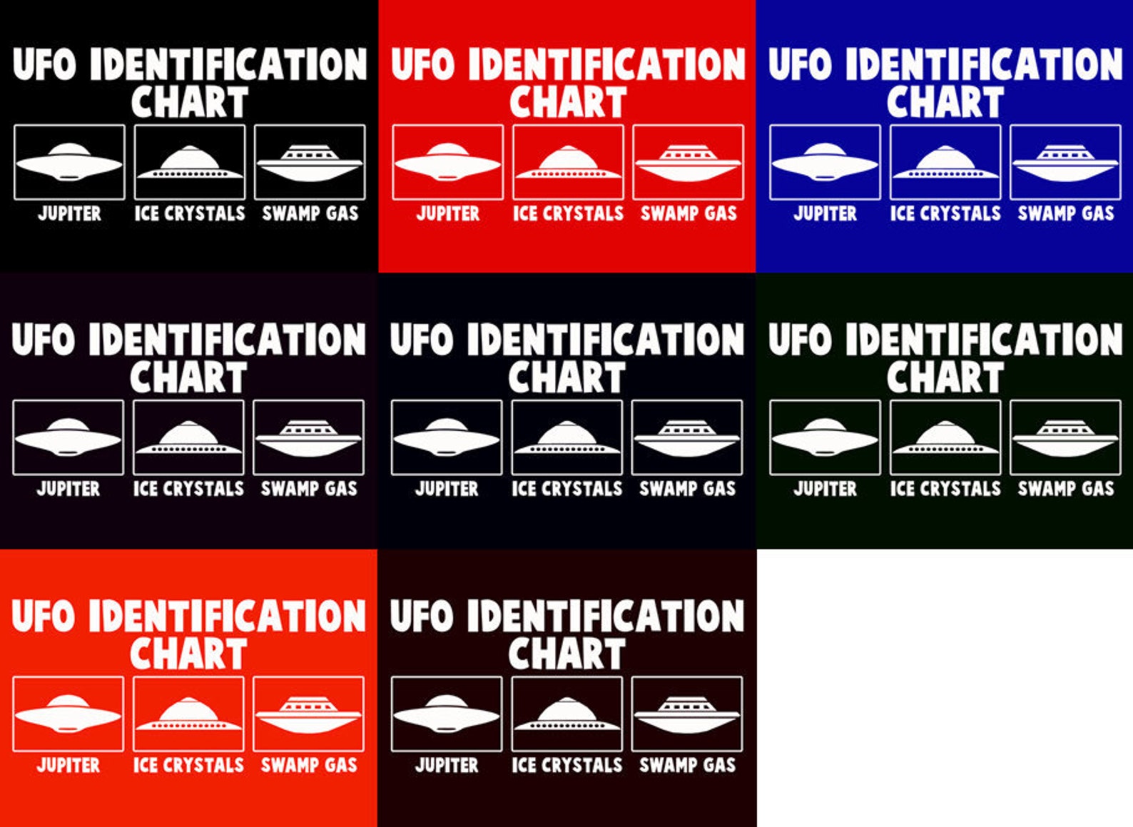 UFO Identification Chart T-shirt. Funny Aliens Ufos Tshirt - Etsy