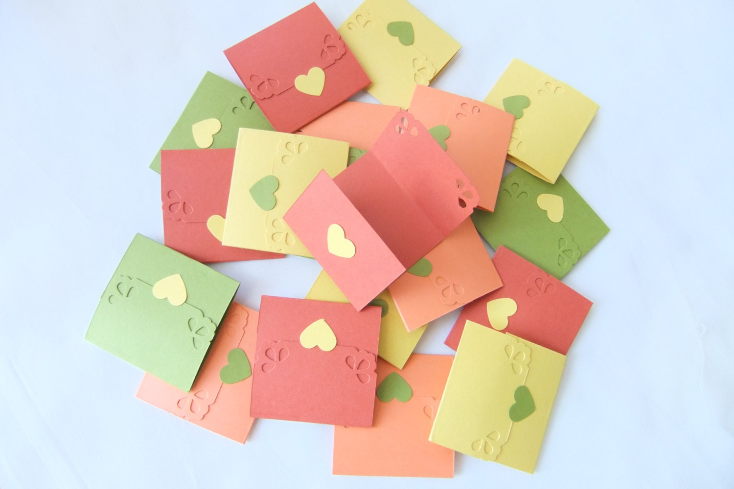 Mini Note Cards Mini Notecards Assorted Color Tri-fold Envelope Mini ...