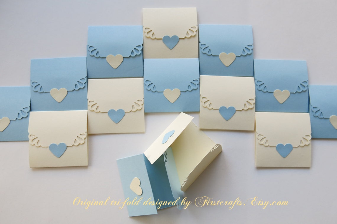 Mini Notecards Small Cards Mini Note Cards Blue/ivory - Etsy