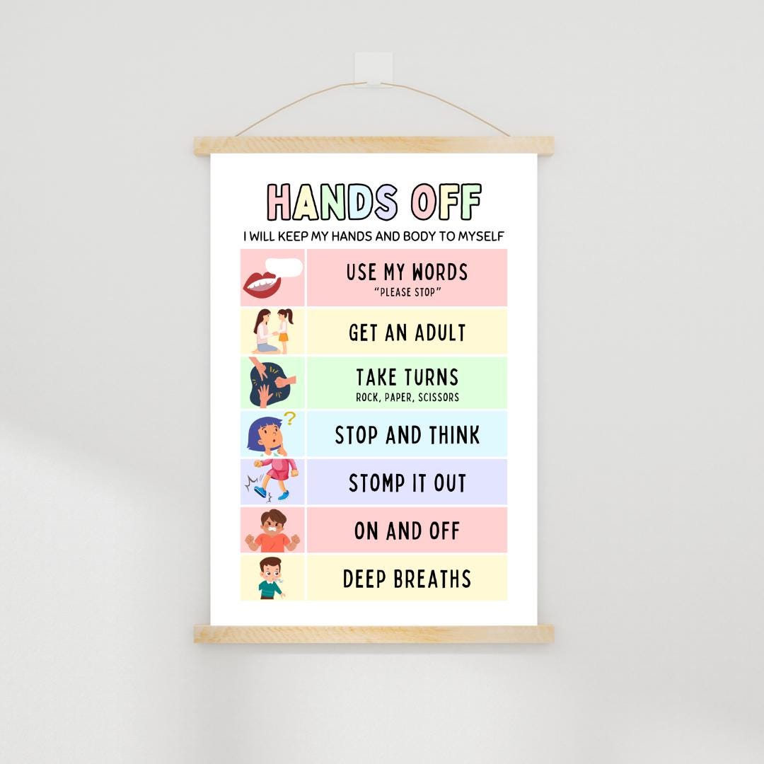 Hands to Myself Social-emotional Learning Poster - Digital Download - 8 ...