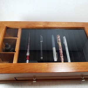 20pi Solid Cherry Wood 20-pen Case With Ink Bottle Storage OP0435 ...