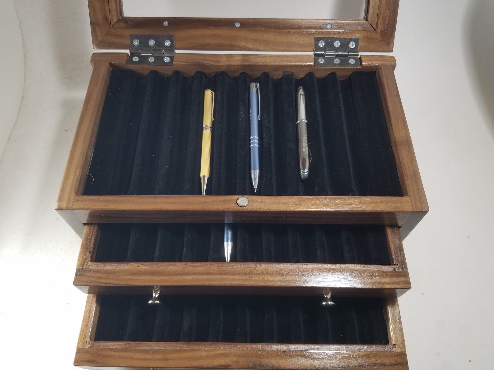 30P Solid Black Walnut Wood Pen Box OP0371 W30p 30 Item - Etsy