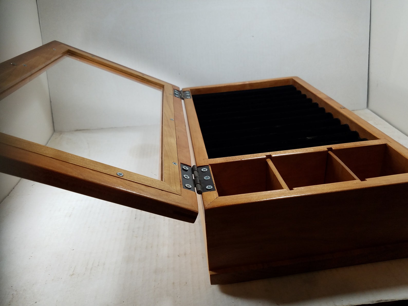 20pi Solid Cherry Wood 20-pen Case With Ink Bottle Storage OP0435 ...