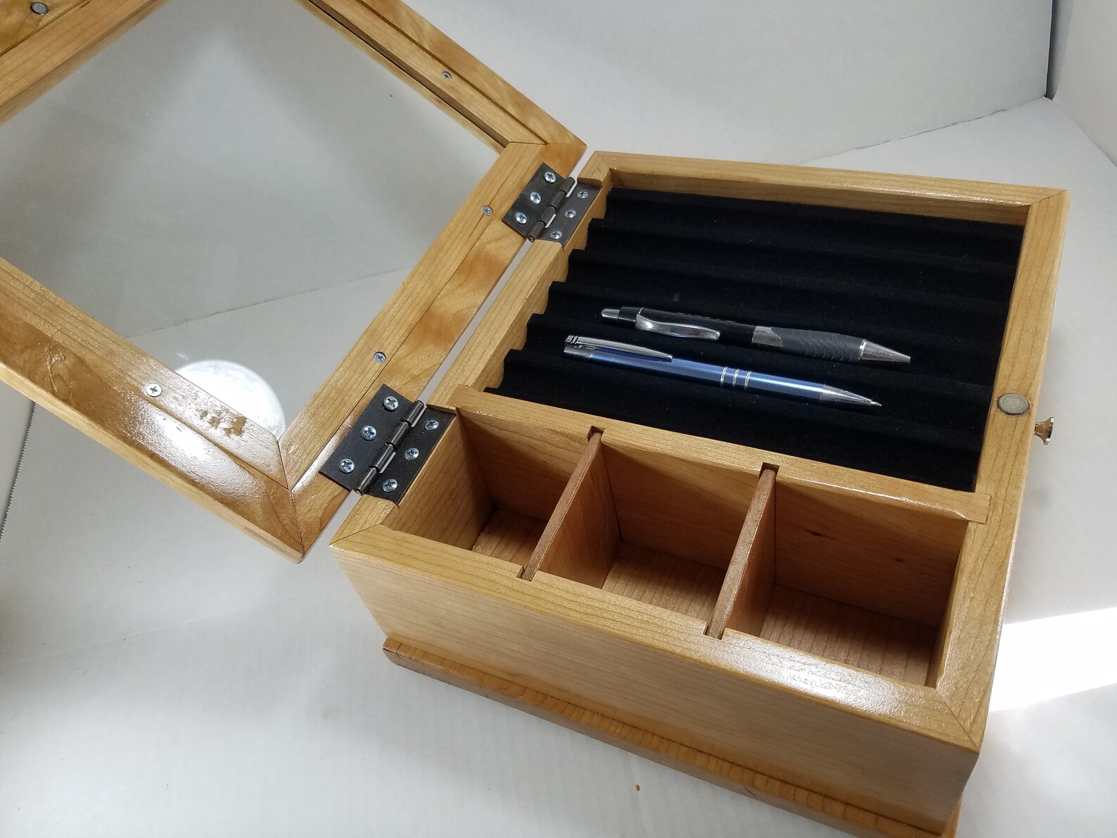 12P I Solid Cherry Wood Pen Case With Ink Bottle Storage - Etsy